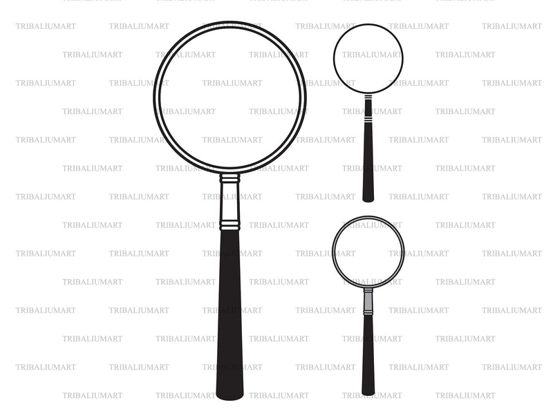 Magnifying glass (Magnifier). Cut files for Cricut. Clip Art silhouette ...