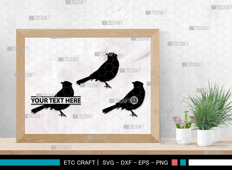 Magpie Bird Monogram, Magpie Bird Silhouette, Magpie Bird SVG, Magpie ...
