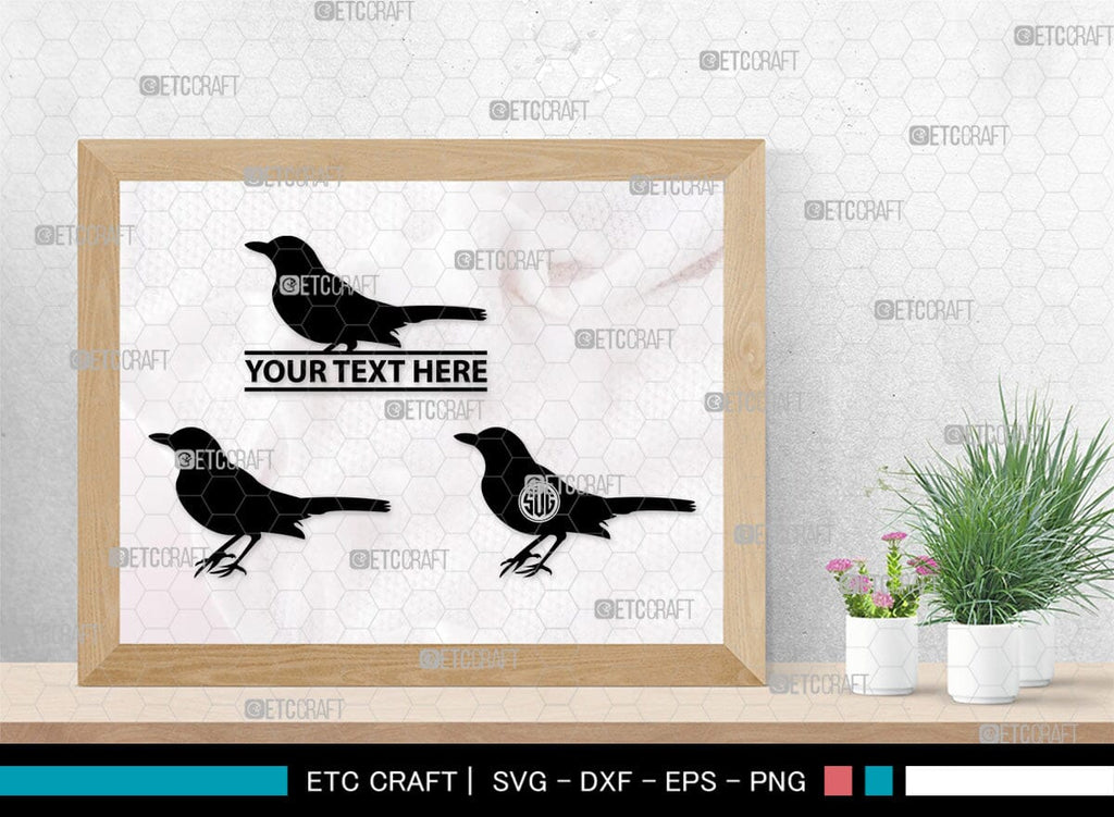 Magpie Bird Monogram, Magpie Bird Silhouette, Magpie Bird SVG, Magpie ...