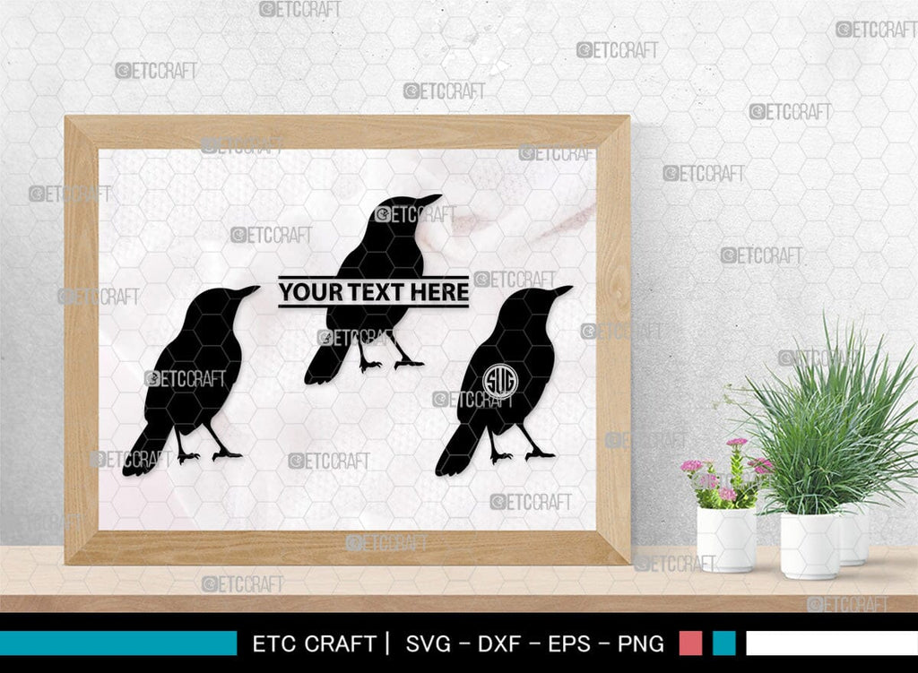 Magpie Bird Monogram, Magpie Bird Silhouette, Magpie Bird SVG, Magpie ...