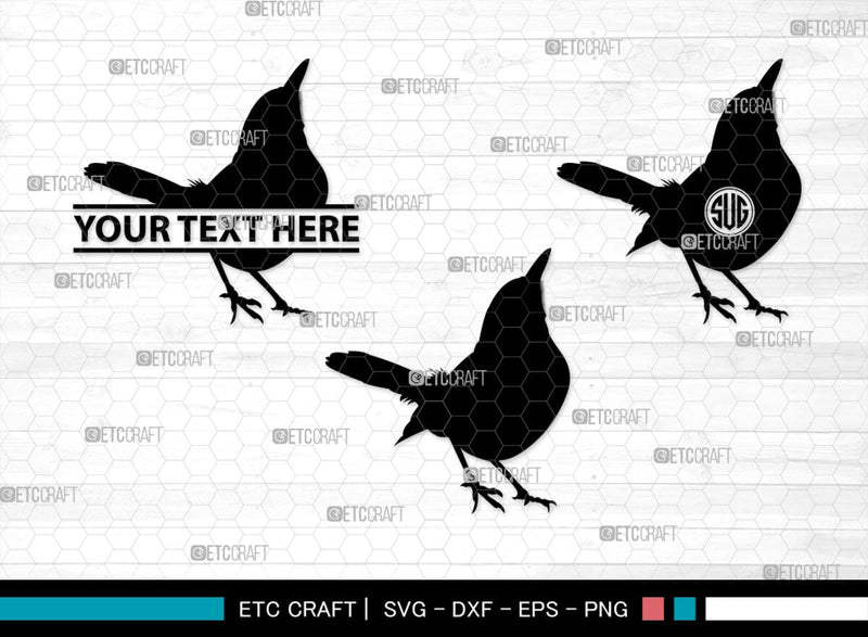 Magpie Bird Monogram, Magpie Bird Silhouette, Magpie Bird SVG, Magpie ...