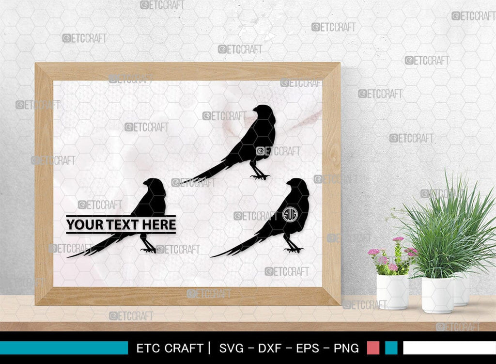Magpie Bird Monogram, Magpie Bird Silhouette, Magpie Bird SVG, Magpie ...