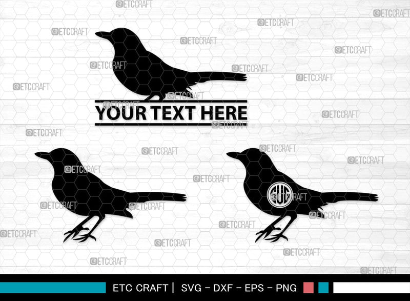 Magpie Bird Monogram, Magpie Bird Silhouette, Magpie Bird SVG, Magpie ...