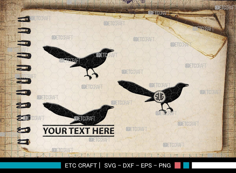 Magpie Bird Monogram, Magpie Bird Silhouette, Magpie Bird SVG, Magpie ...