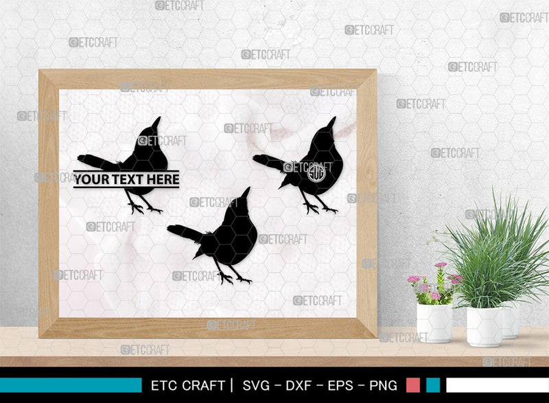 Magpie Bird Monogram, Magpie Bird Silhouette, Magpie Bird SVG, Magpie ...