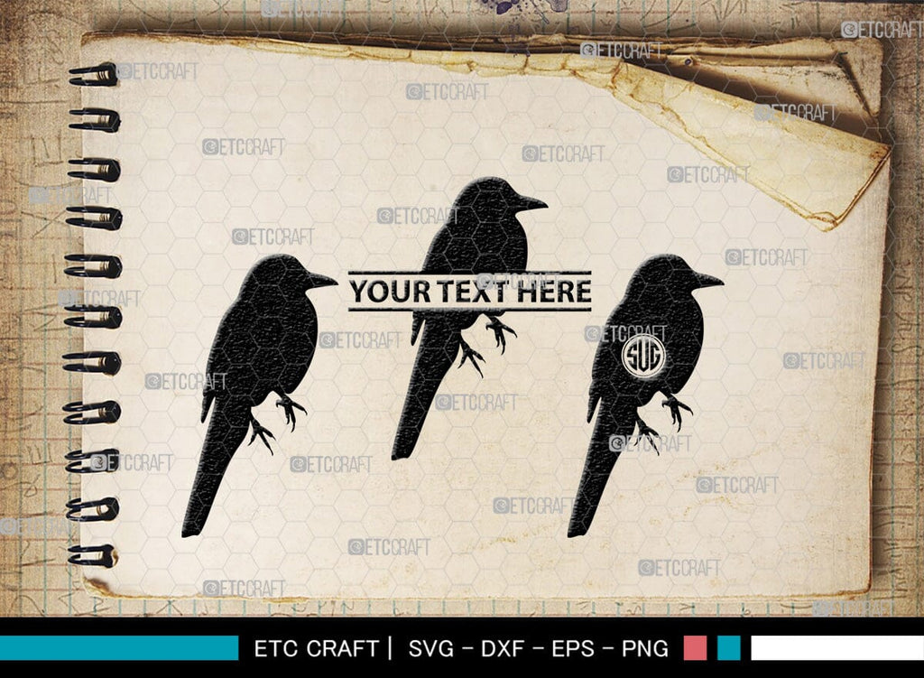 Magpie Bird Monogram, Magpie Bird Silhouette, Magpie Bird SVG, Magpie ...