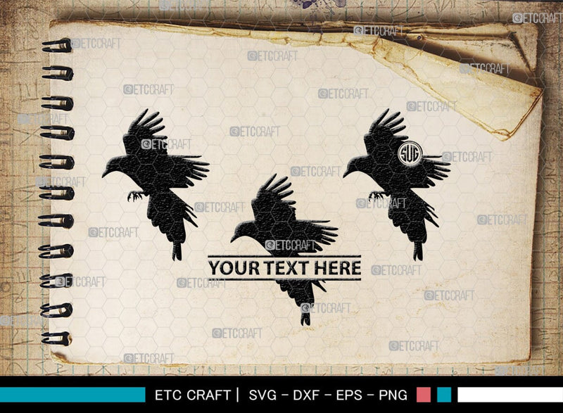 Magpie Bird Monogram, Magpie Bird Silhouette, Magpie Bird SVG, Magpie ...