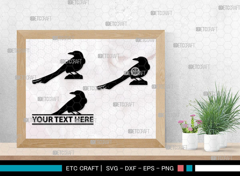Magpie Bird Monogram, Magpie Bird Silhouette, Magpie Bird SVG, Magpie ...
