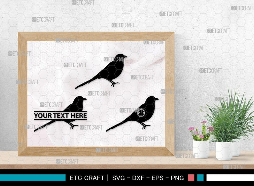 Magpie Bird Monogram, Magpie Bird Silhouette, Magpie Bird SVG, Magpie ...