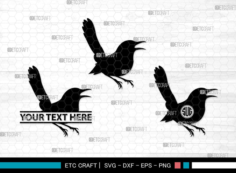 Magpie Bird Monogram, Magpie Bird Silhouette, Magpie Bird SVG, Magpie ...