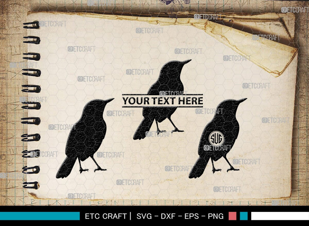 Magpie Bird Monogram, Magpie Bird Silhouette, Magpie Bird SVG, Magpie ...