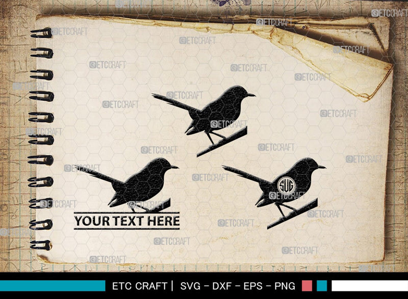 Magpie Bird Monogram, Magpie Bird Silhouette, Magpie Bird SVG, Magpie ...