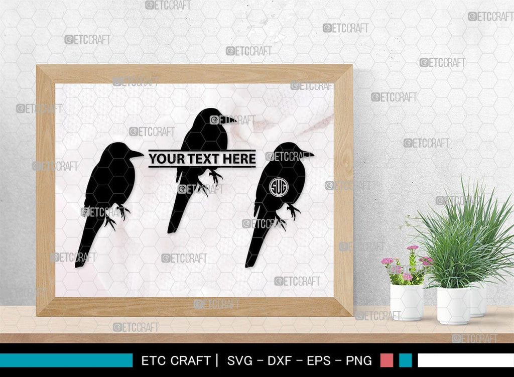 Magpie Bird Monogram, Magpie Bird Silhouette, Magpie Bird SVG, Magpie ...
