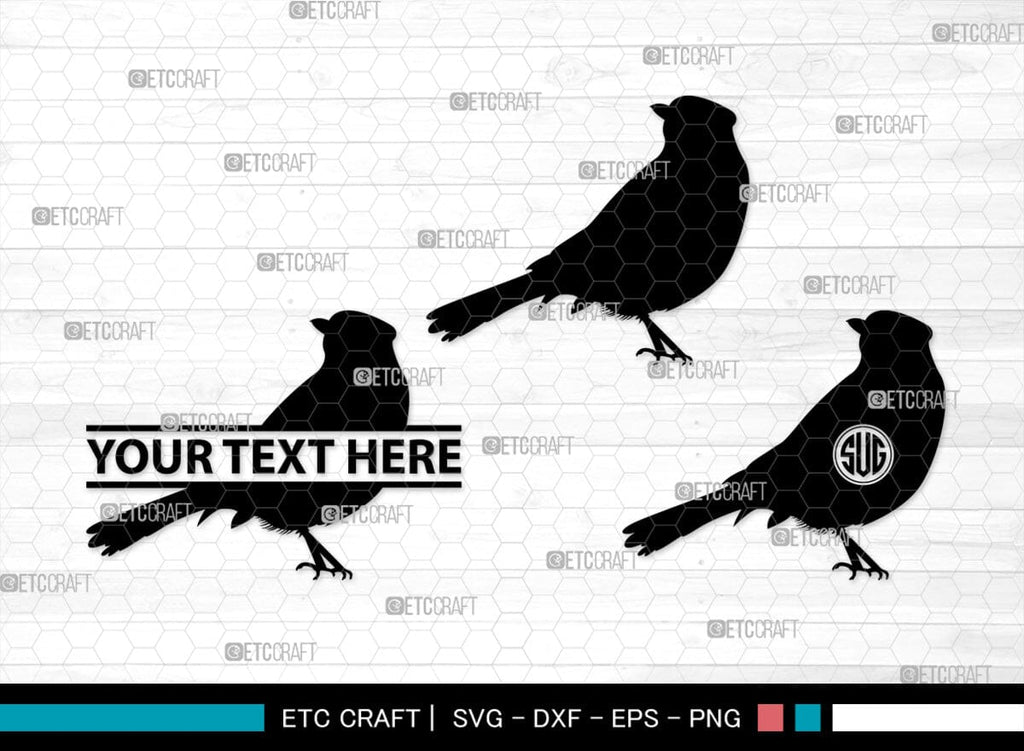 Magpie Bird Monogram, Magpie Bird Silhouette, Magpie Bird SVG, Magpie ...