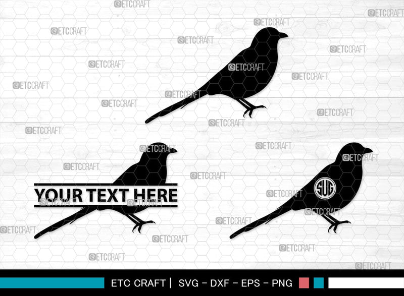 Magpie Bird Monogram, Magpie Bird Silhouette, Magpie Bird SVG, Magpie ...