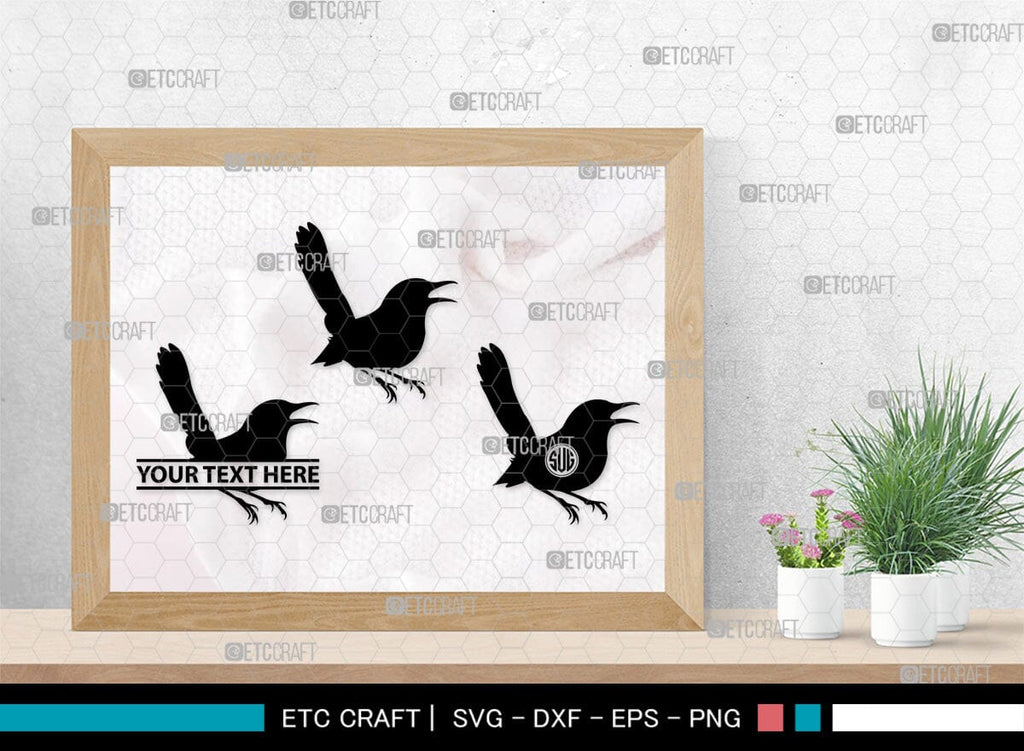 Magpie Bird Monogram, Magpie Bird Silhouette, Magpie Bird SVG, Magpie ...