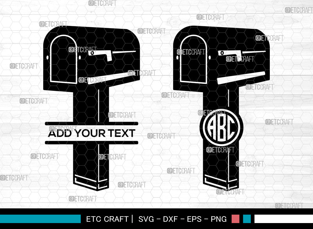 Mail Box Monogram SVG, Mail Svg, Postbox Svg, Mailbox Icon Svg, Split ...