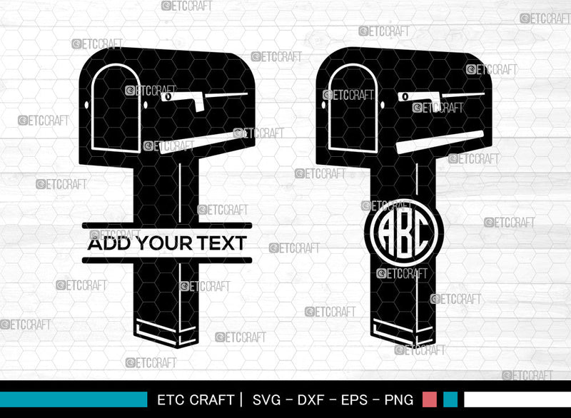 Mail Box Monogram SVG, Mail Svg, Postbox Svg, Mailbox Icon Svg, Split ...