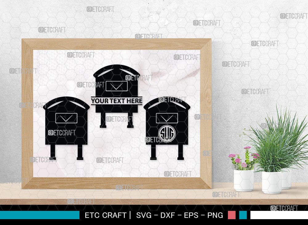 Mailbox Monogram, Mailbox Silhouette, Mail Svg, Mailbox Stencil Svg ...
