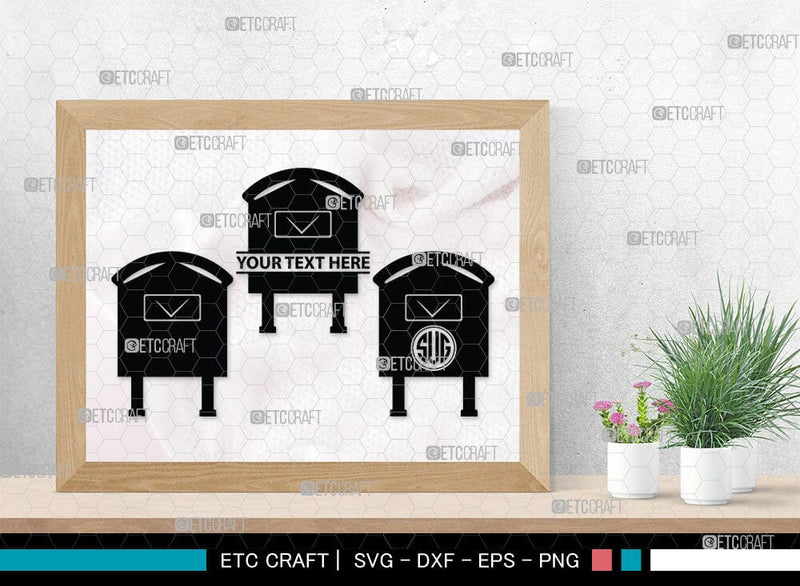 Mailbox Monogram, Mailbox Silhouette, Mail Svg, Mailbox Stencil Svg ...