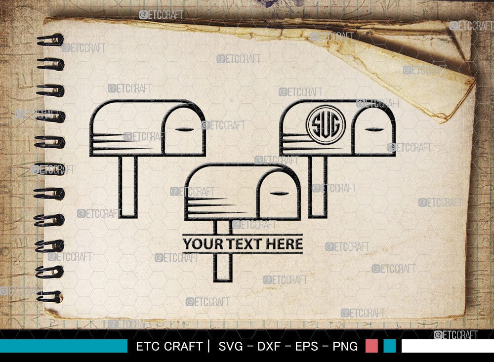 Mailbox Monogram, Mailbox Silhouette, Mail Svg, Mailbox Stencil Svg ...
