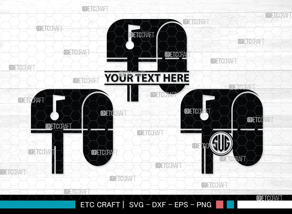 Mailbox Monogram, Mailbox Silhouette, Mail Svg, Mailbox Stencil Svg ...