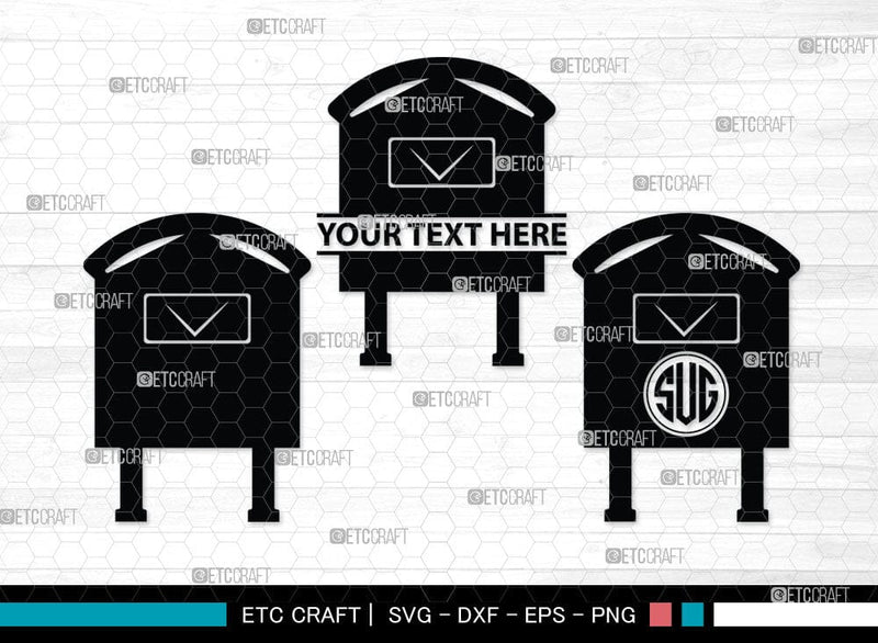 Mailbox Monogram, Mailbox Silhouette, Mail Svg, Mailbox Stencil Svg ...