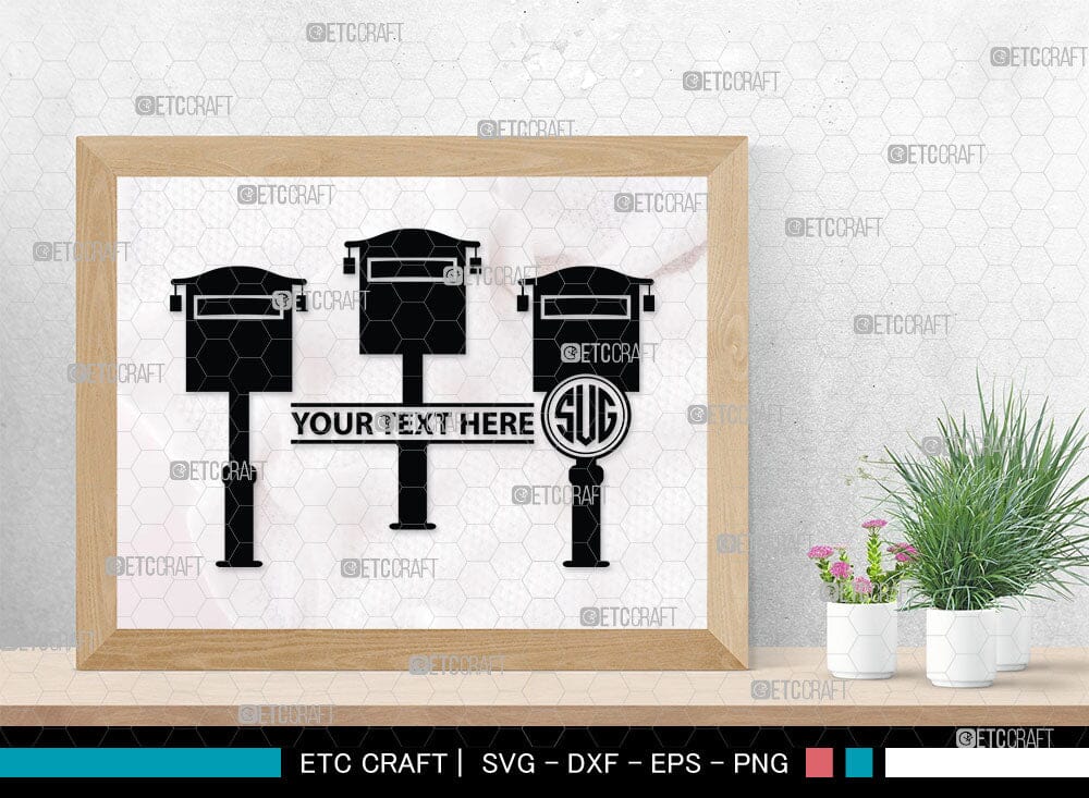 Mailbox Monogram, Mailbox Silhouette, Mail Svg, Mailbox Stencil Svg ...