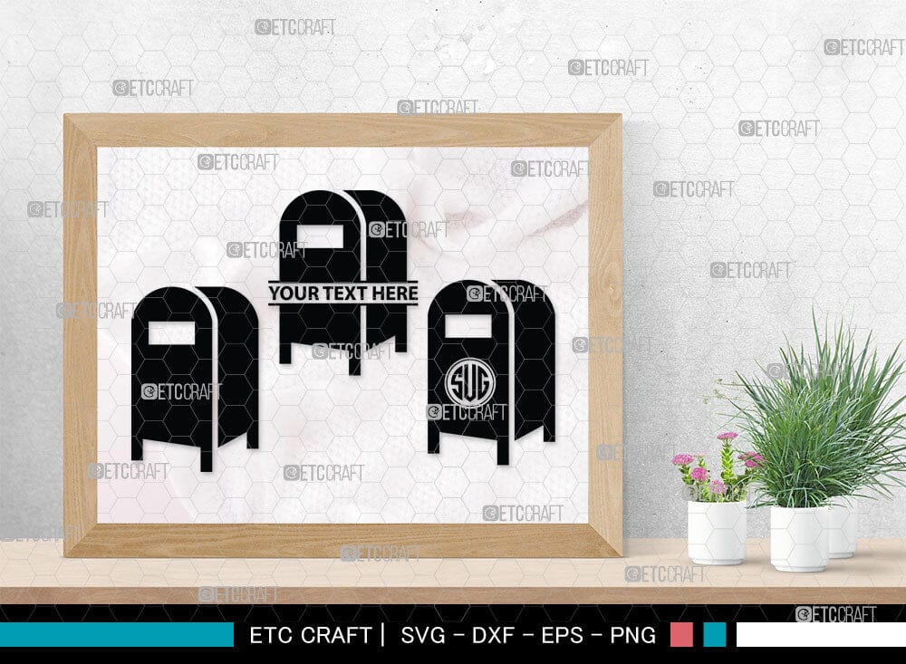 Mailbox Monogram, Mailbox Silhouette, Mail Svg, Mailbox Stencil Svg ...