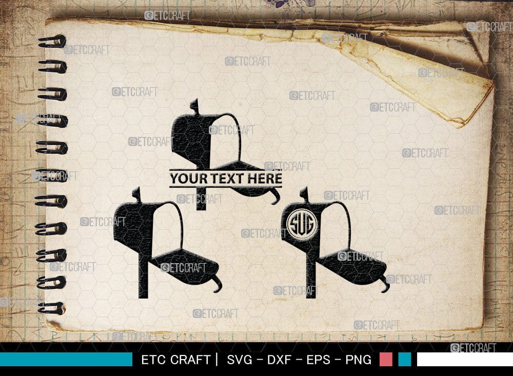 Mailbox Monogram, Mailbox Silhouette, Mail Svg, Mailbox Stencil Svg ...
