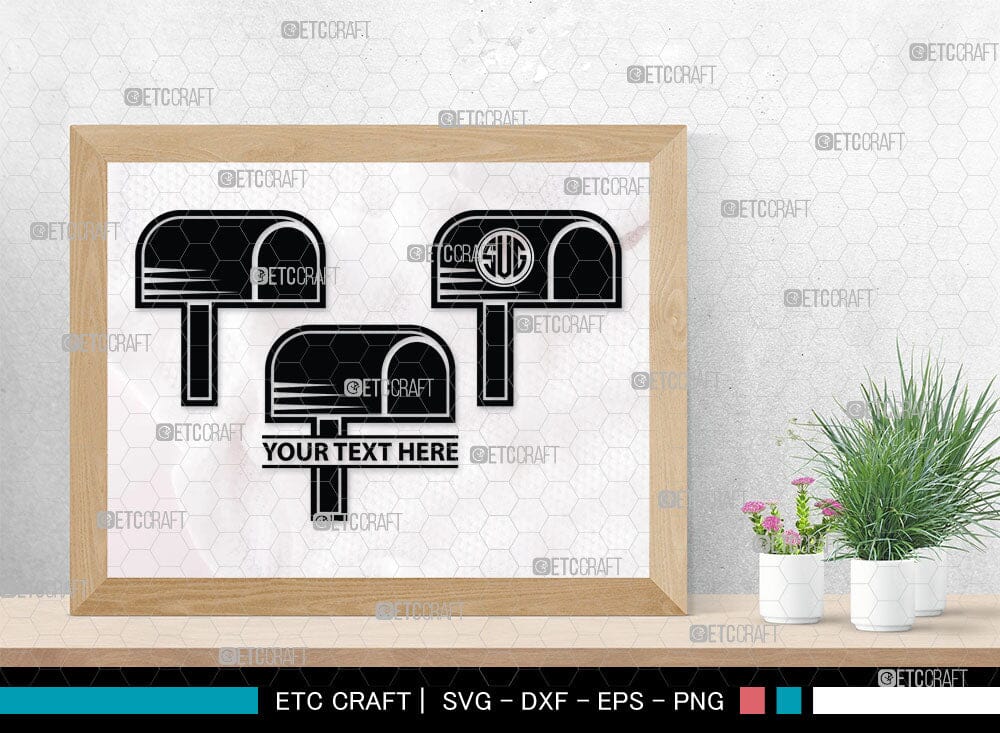 Mailbox Monogram, Mailbox Silhouette, Mail Svg, Mailbox Stencil Svg ...