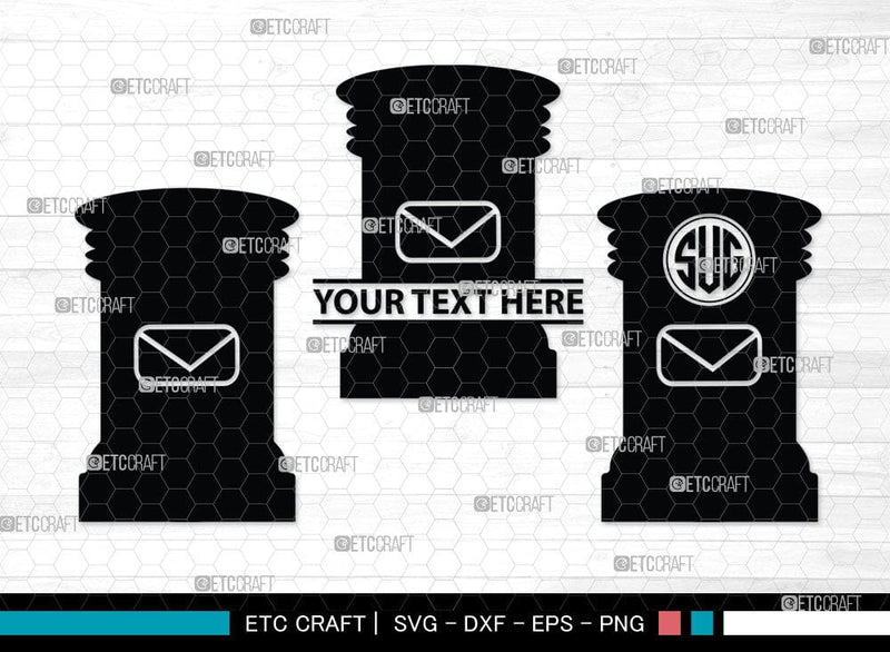 Mailbox Monogram, Mailbox Silhouette, Mail Svg, Mailbox Stencil Svg ...