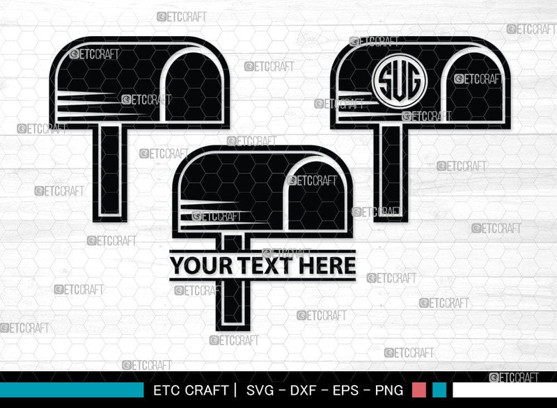 Mailbox Monogram, Mailbox Silhouette, Mail Svg, Mailbox Stencil Svg ...