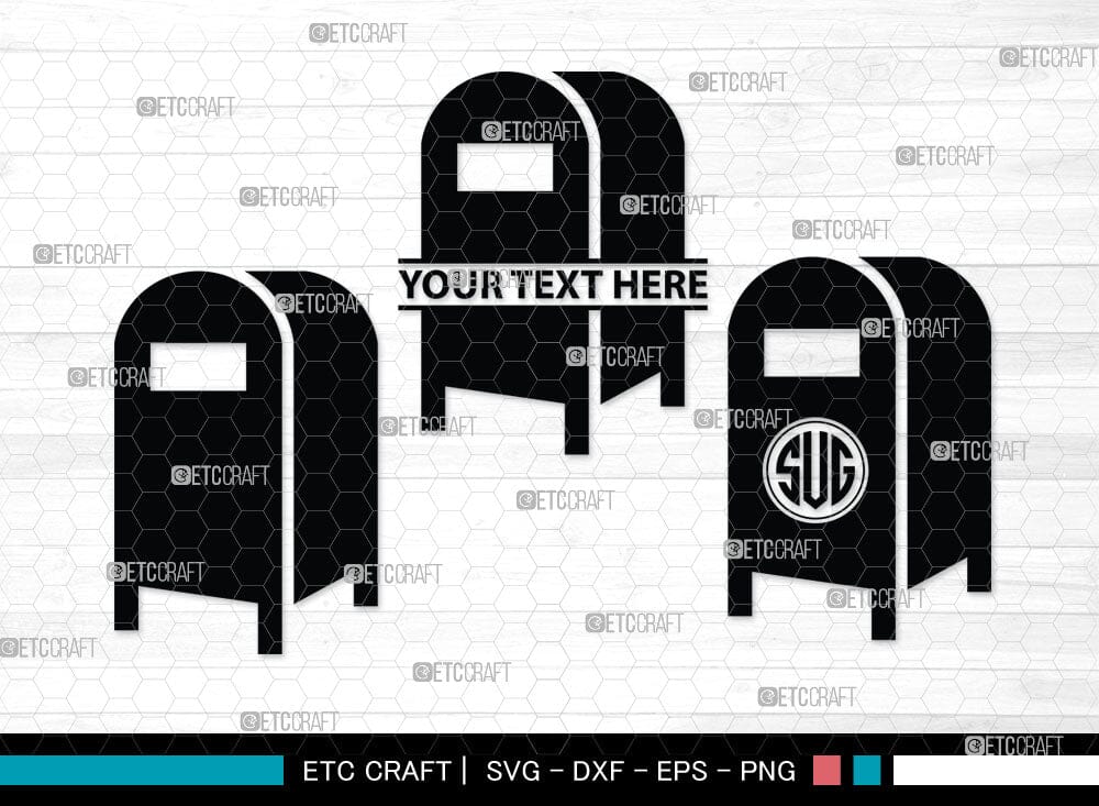 Mailbox Monogram, Mailbox Silhouette, Mail Svg, Mailbox Stencil Svg ...