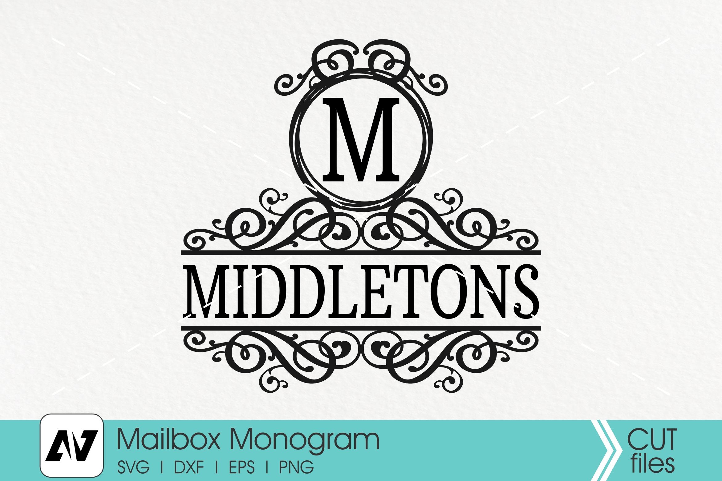 Mailbox Monogram Svg, Mailbox Decal Svg - So Fontsy