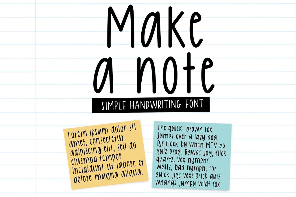 Make a Note - handwriting font - So Fontsy