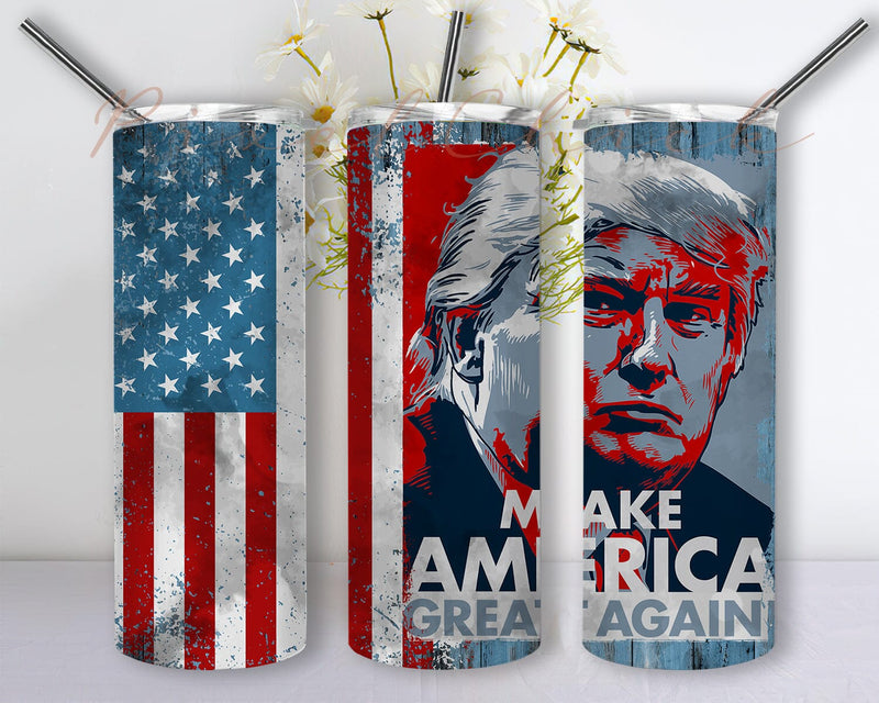 Make America Great Again Tumbler Png, Trump 20oz Skinny Tumbler, America Flag Tumbler Wrap ...