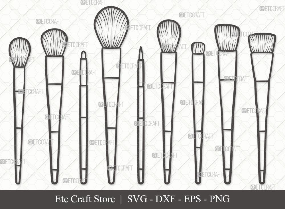 Makeup Brushes Outline SVG Cut File | Makeup Brush Svg | Beauty Svg ...