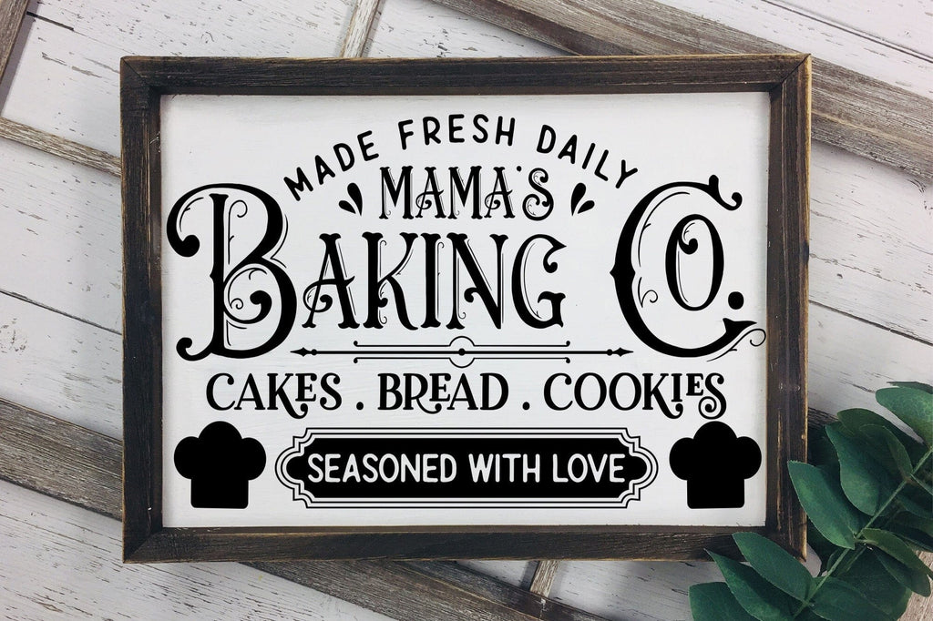 Mama's Baking Co | Vintage Kitchen Sign SVG - So Fontsy