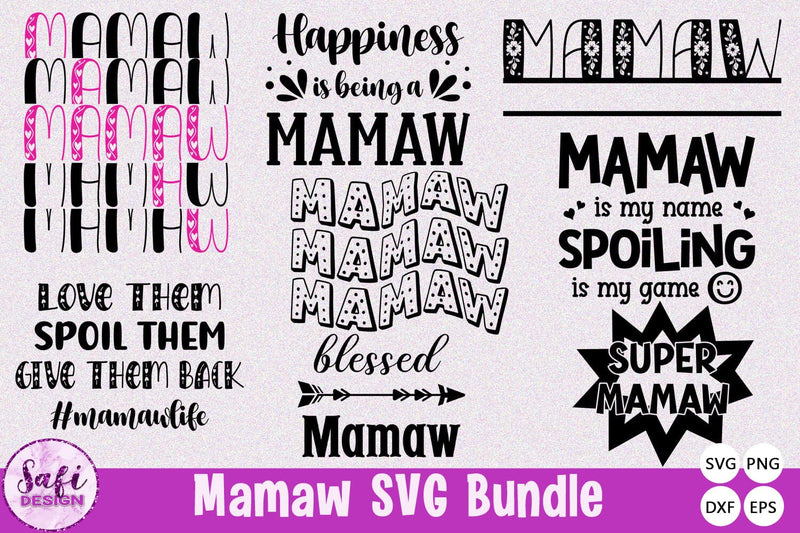 Mamaw SVG Cut File Bundle - So Fontsy