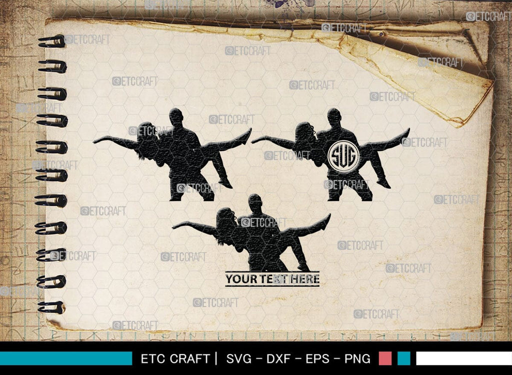 Man Carrying Woman Monogram, Man Carrying Woman Silhouette, Man ...