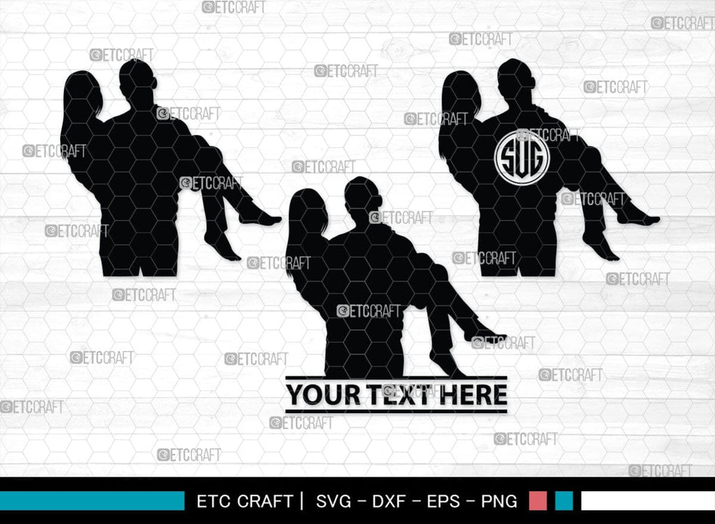 Man Carrying Woman Monogram, Man Carrying Woman Silhouette, Man ...