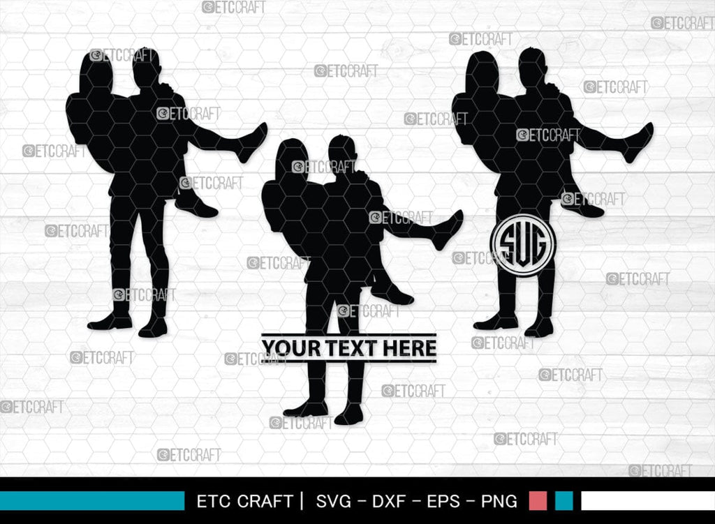 Man Carrying Woman Monogram, Man Carrying Woman Silhouette, Man ...