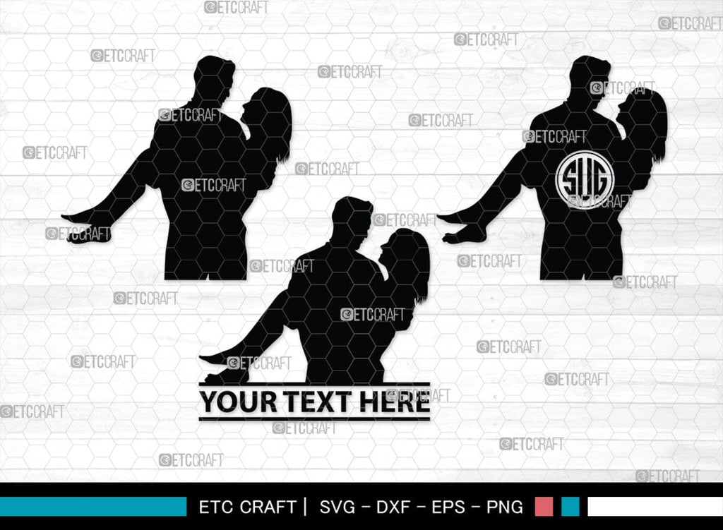 Man Carrying Woman Monogram, Man Carrying Woman Silhouette, Man ...