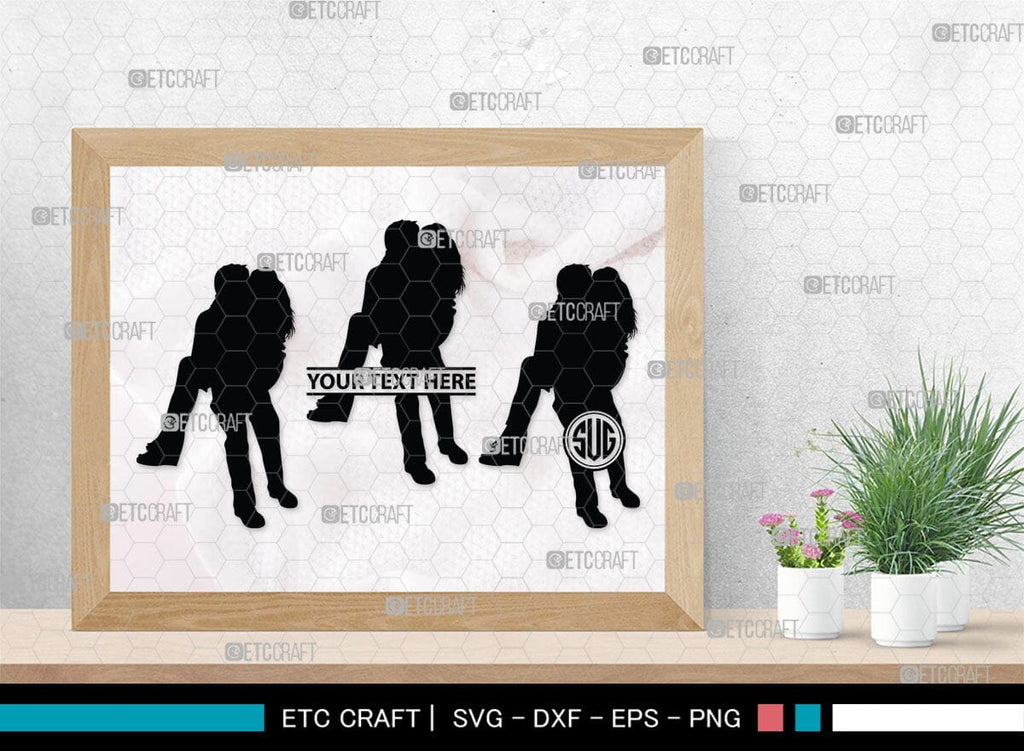 Man Carrying Woman Monogram, Man Carrying Woman Silhouette, Man ...