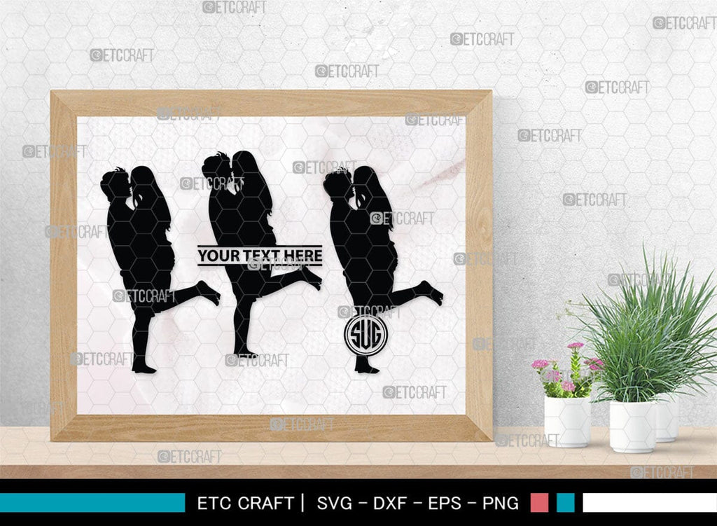 Man Carrying Woman Monogram, Man Carrying Woman Silhouette, Man ...