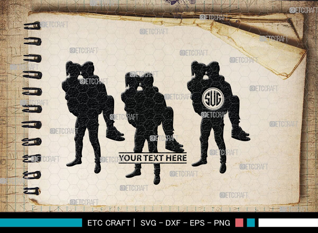 Man Carrying Woman Monogram, Man Carrying Woman Silhouette, Man ...