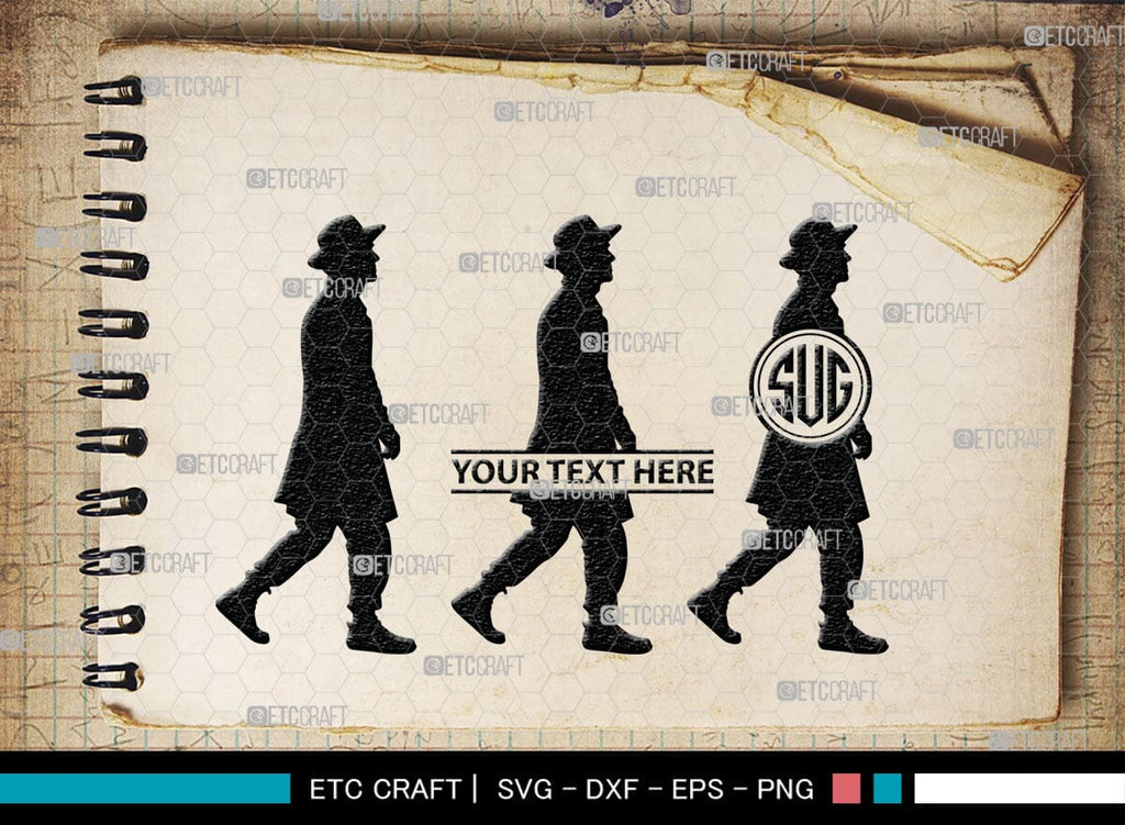 Man Walking Monogram, Man Walking Silhouette, Man Walking SVG, Man Svg ...