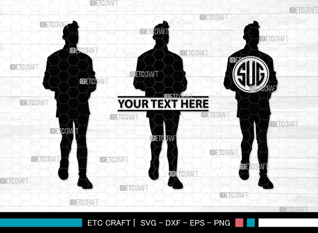 Man Walking Monogram, Man Walking Silhouette, Man Walking SVG, Man Svg ...