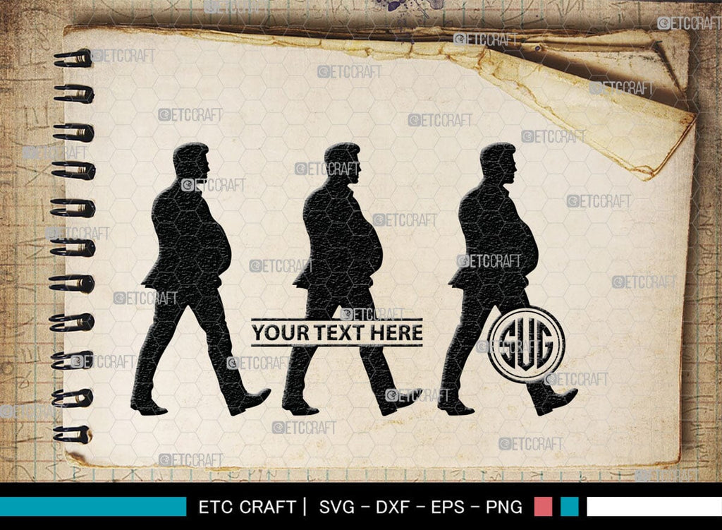 Man Walking Monogram, Man Walking Silhouette, Man Walking SVG, Man Svg ...